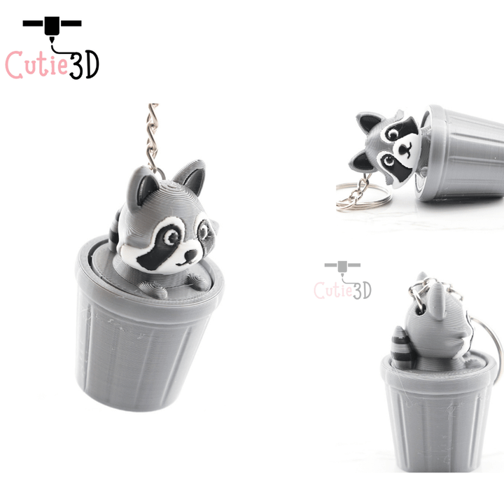 3D Printable Cutie3D Raccoon In Trash Can Keycap Fidget Clicker ...
