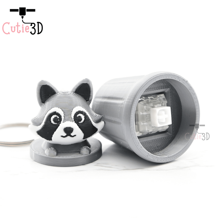 3D Printable Cutie3D Raccoon In Trash Can Keycap Fidget Clicker ...