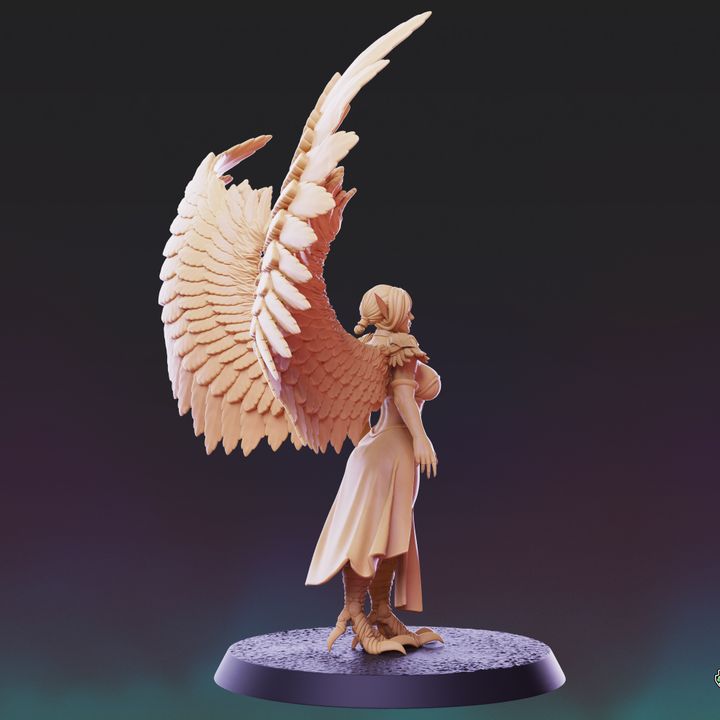 3D Printable Fantasy Harpy - Pose 2 by PSMiniatures