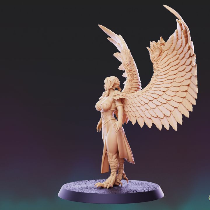 3D Printable Fantasy Harpy - Pose 2 by PSMiniatures