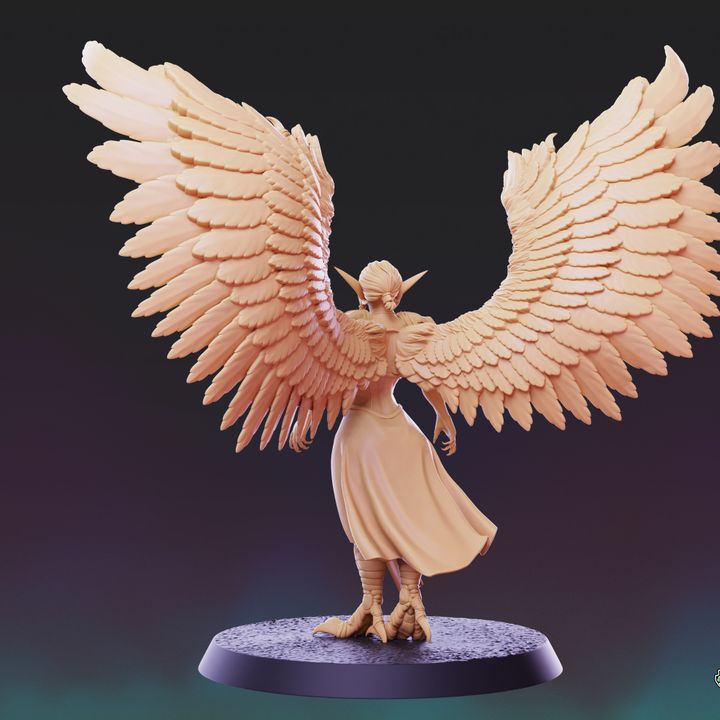 3D Printable Fantasy Harpy - Pose 2 by PSMiniatures