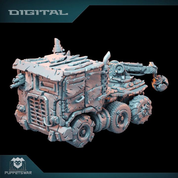 3D Printable Orc War Truck v1 by Puppetswar Miniatures
