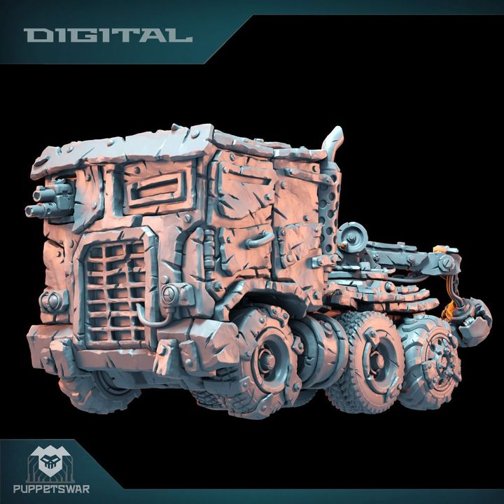 3D Printable Orc War Truck v1 by Puppetswar Miniatures