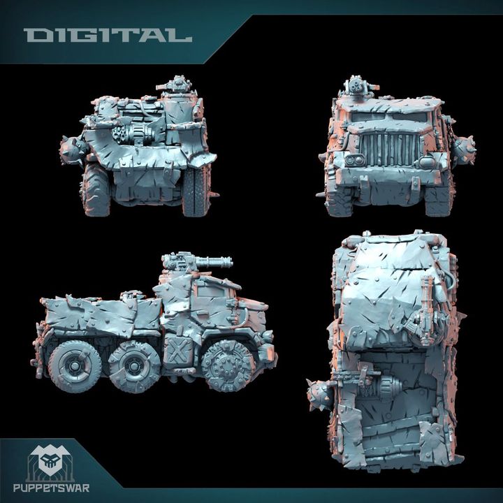 3D Printable Orc War Truck v3 by Puppetswar Miniatures