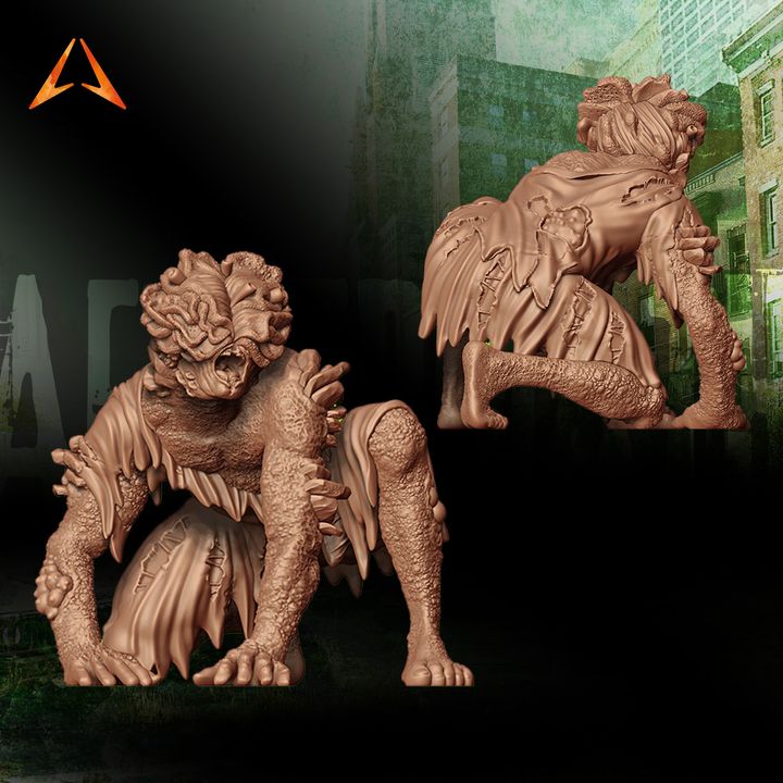 3D Printable Infected man lowered fungus MONSTER ZOMBIE CLICKER DND by ...