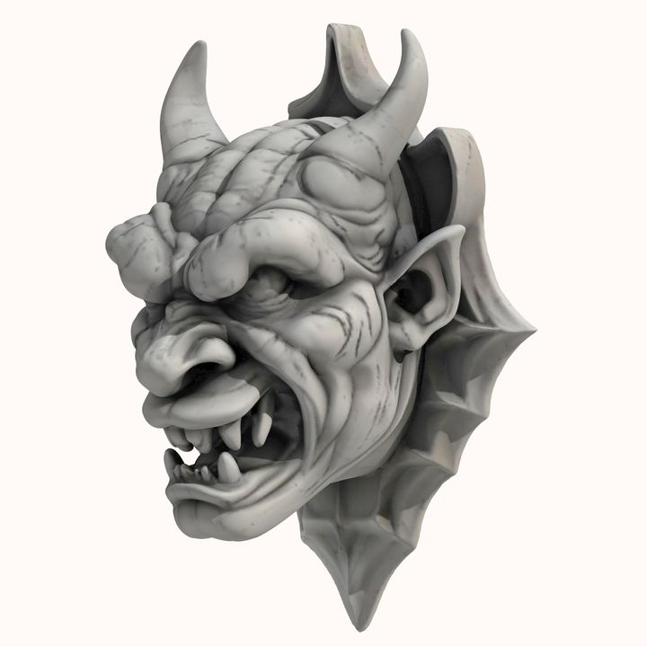 3D Printable Gargoyle Head by 1xMerch