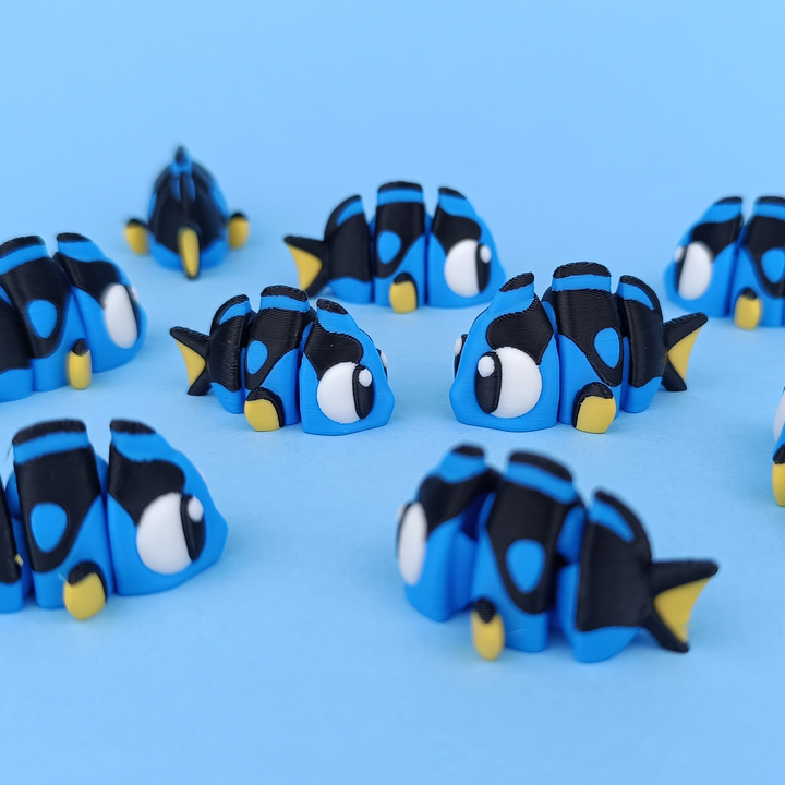 3D Printable Flexi Tropical Fish Print-in-place + Fish tank by 3DGOB