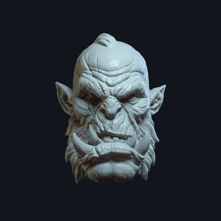 3D Printable Orc v6 "action figure head" SET00 by diego