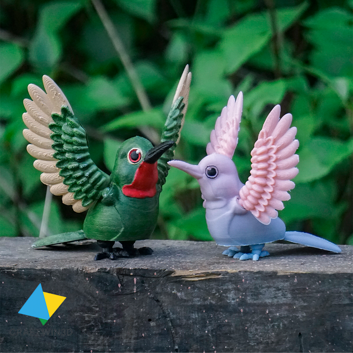 3D Printable Print in Place Flexy Humming bird by Craftwin