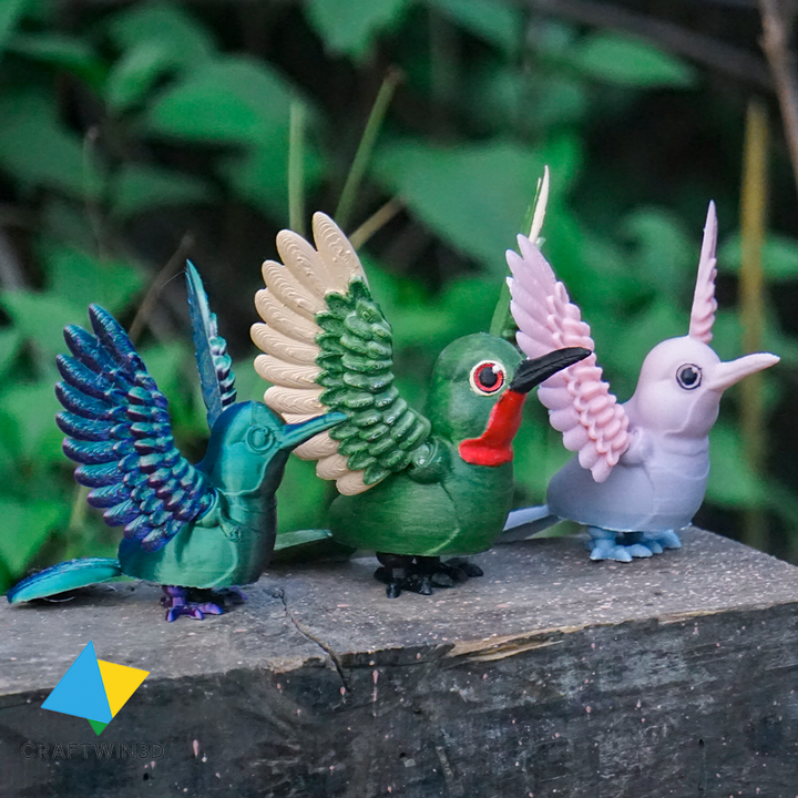 3D Printable Print in Place Flexy Humming bird by Craftwin