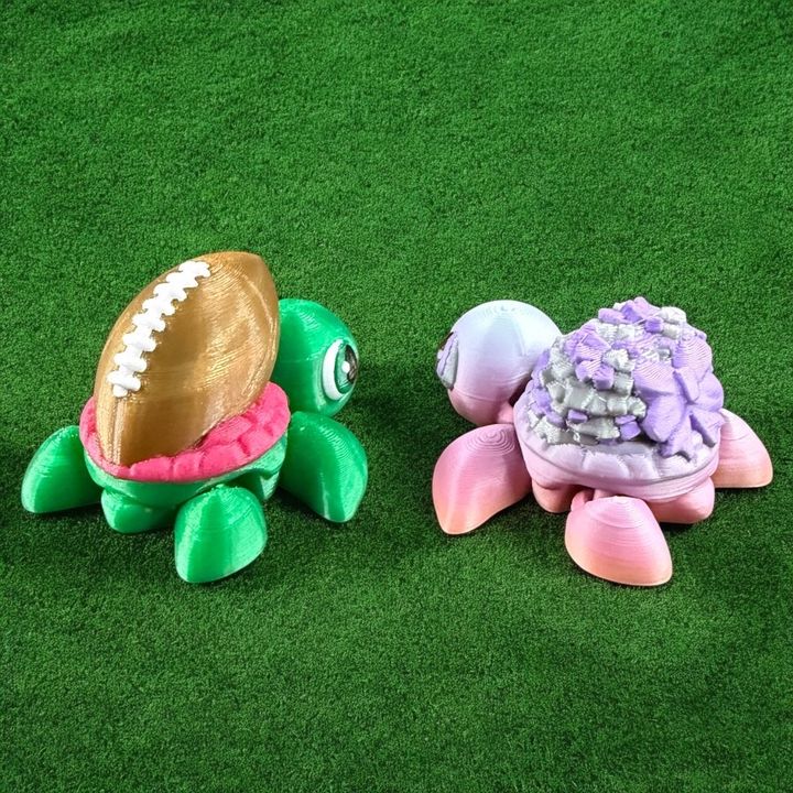3D Printable Sports Baby Turtles - Pack 2 Football and Cheer by Rebel ...