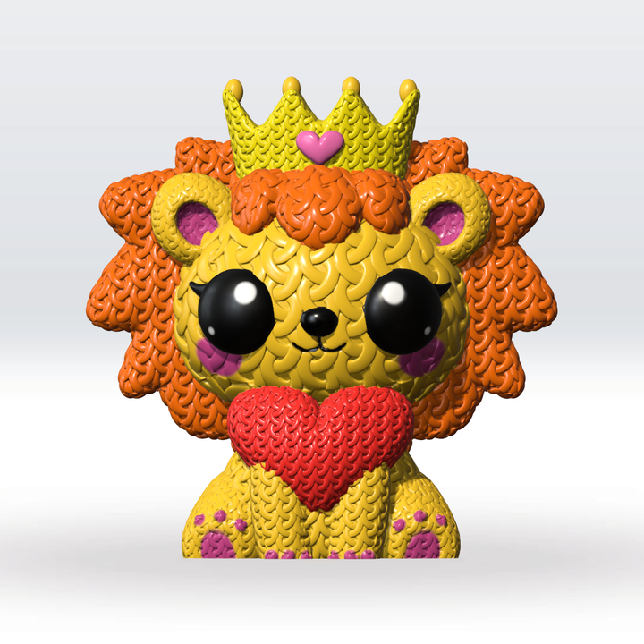 3D Printable Knitted Lion 3D Model STL file Cute Knitted Character by ...