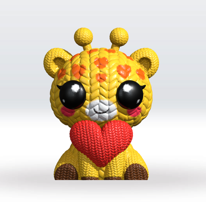 3D Printable Knitted Giraffe 3D Model STL file Cute Knitted Character ...