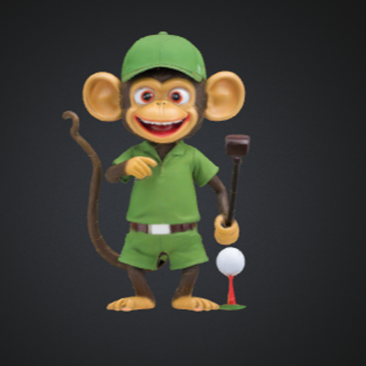 3D Printable Golf Player Monkey (Print-in-Place) by Alexander Zitvesh