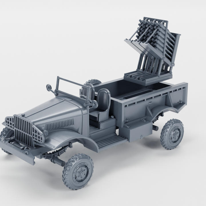 3D Printable M 2-4 Rocket Truck USMC (US Marines, WW2) by Wargame3d