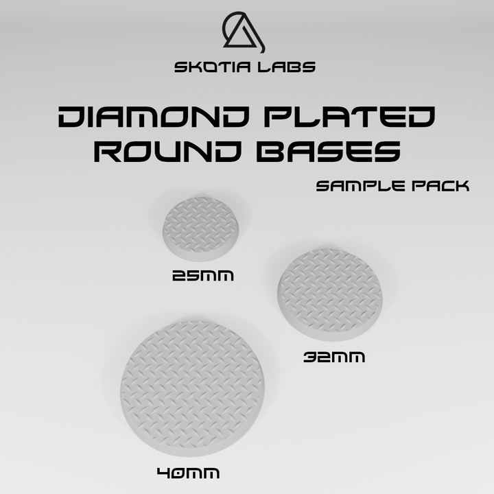 3D Printable Diamond Plate - Round Bases Sample Pack by Skotia Labs