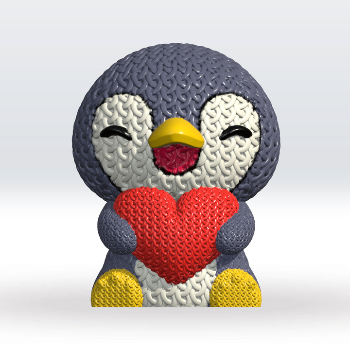3D Printable Knitted Penguin 3D Model STL file Cute Knitted Character ...