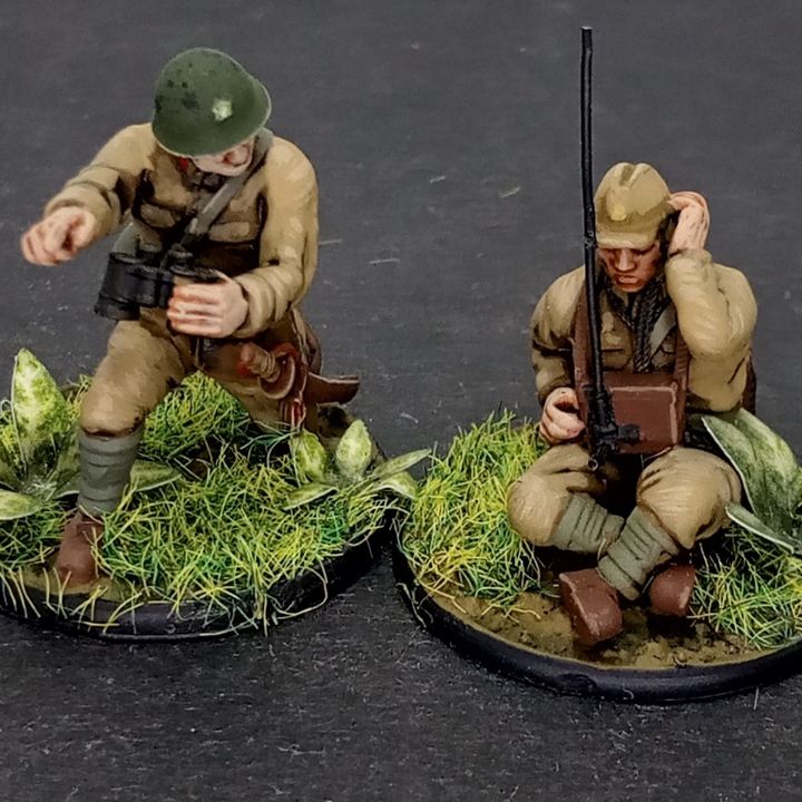 3D Printable 28 mm Japanese Forward Observer Team by Studio Grozny