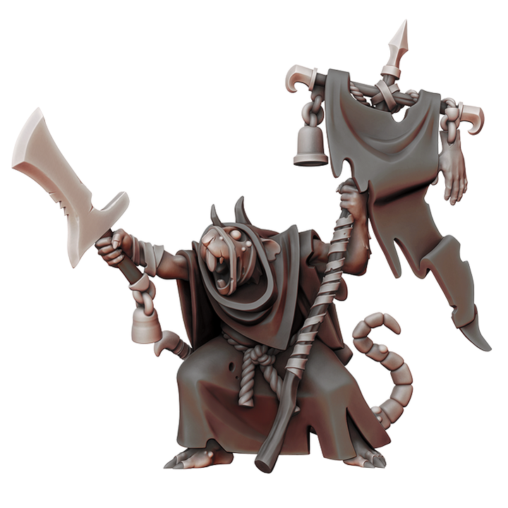 3D Printable Ratfolk Plague Monk by Manuel Boria