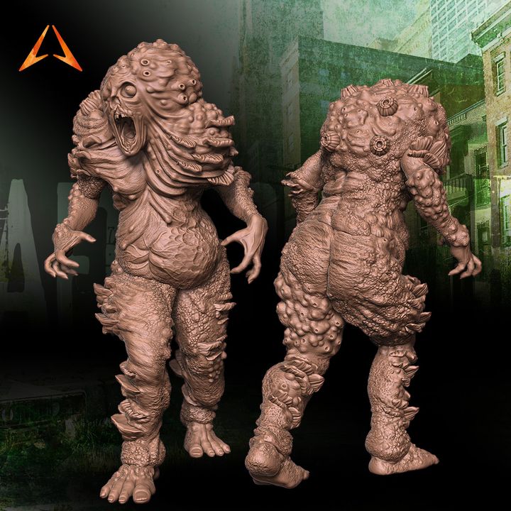 3D Printable Infected aquatic fungus pose 2 50mm MONSTER ZOMBIE CLICKER ...