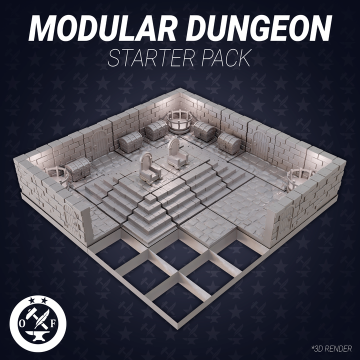 3D Printable Ultimate Modular Dungeon - Starter Pack by Opus Forge Studios