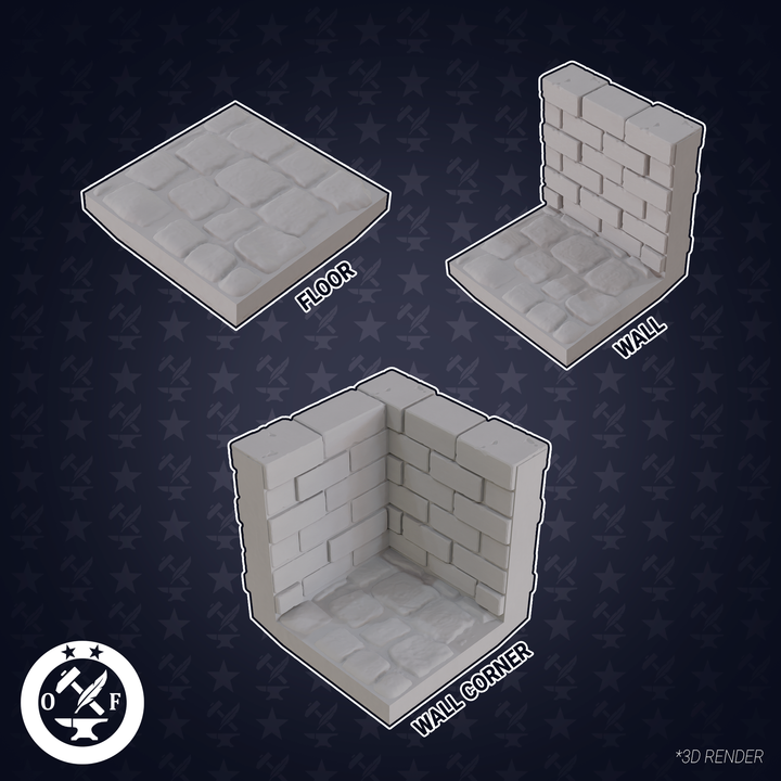 3D Printable Ultimate Modular Dungeon - Starter Pack by Opus Forge Studios