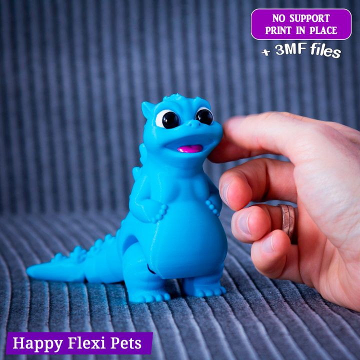 3D Printable Baby Godzilla the flexi toy by Happy Flexi pets (#36) by ...