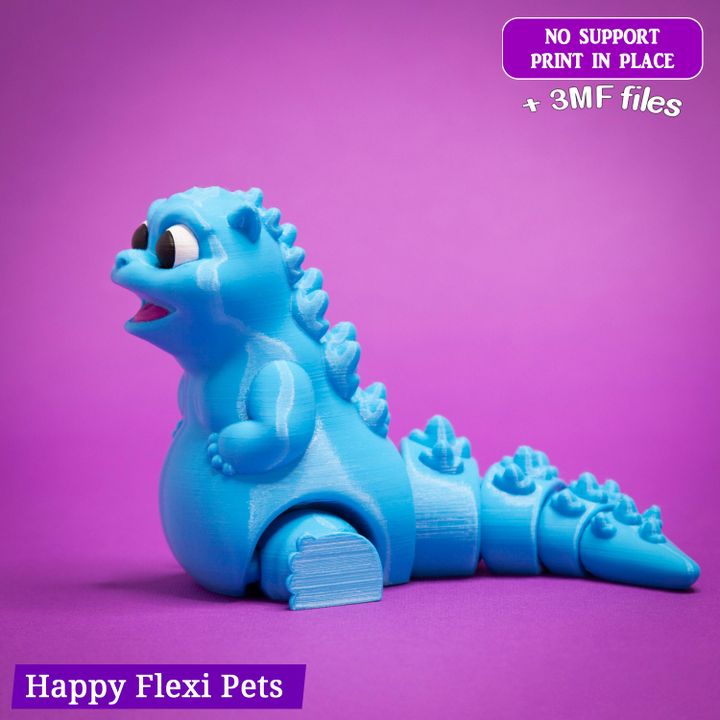 3D Printable Baby Godzilla the flexi toy by Happy Flexi pets (#36) by ...