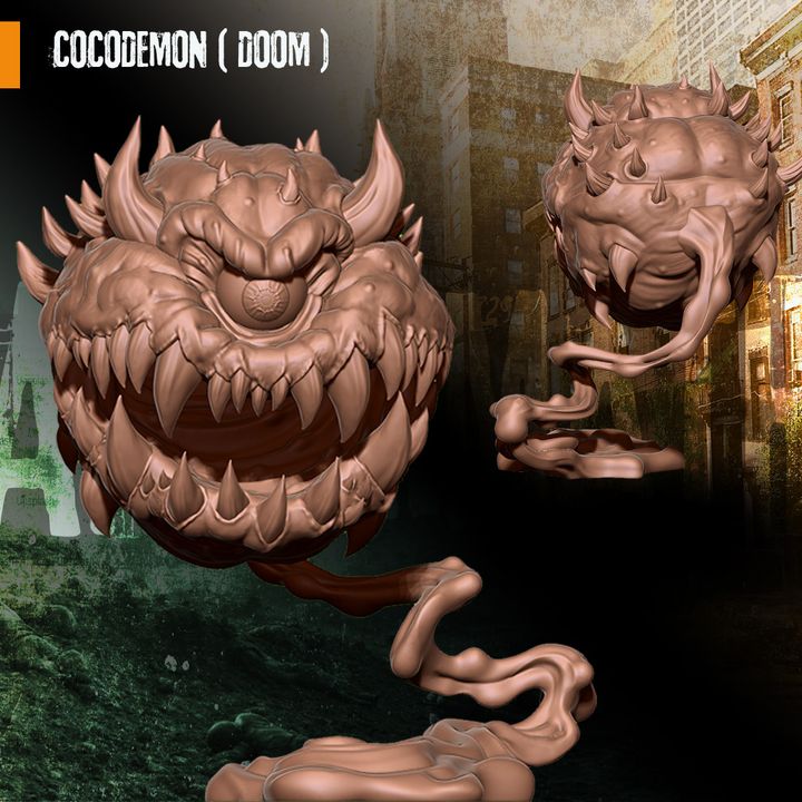 3D Printable ROUND DEMON FULL OF TEETH 50mm DOOM COCODEMON BEHOLDER DND ...