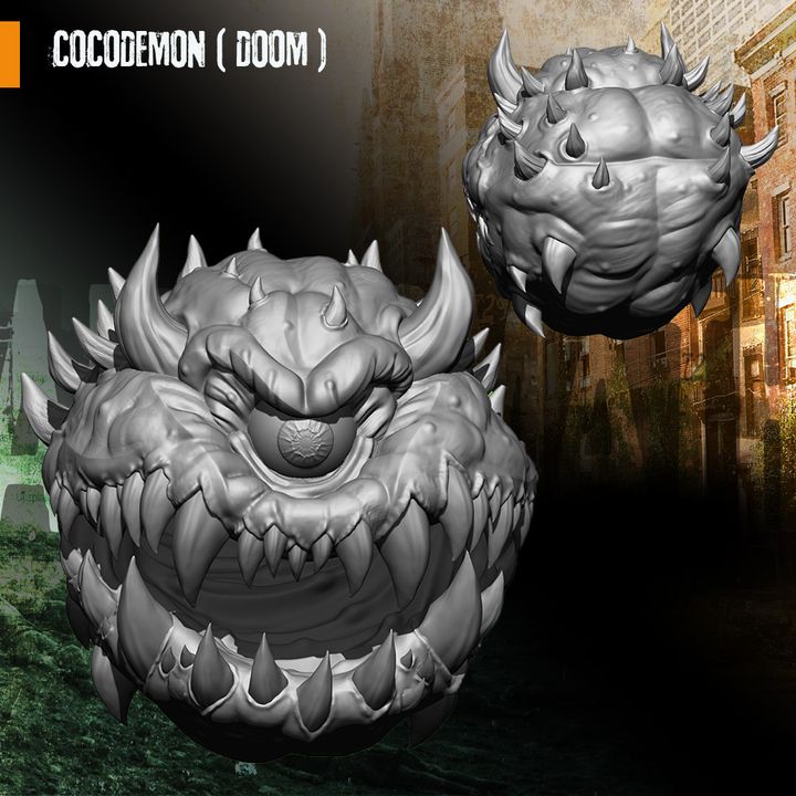 3D Printable ROUND DEMON FULL OF TEETH 50mm DOOM COCODEMON BEHOLDER DND ...