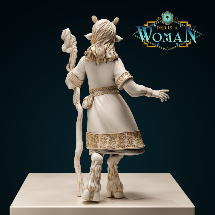3D Printable Satyr Sorcerer - Chia - 28/32mm and 75mm by DnD is a Woman