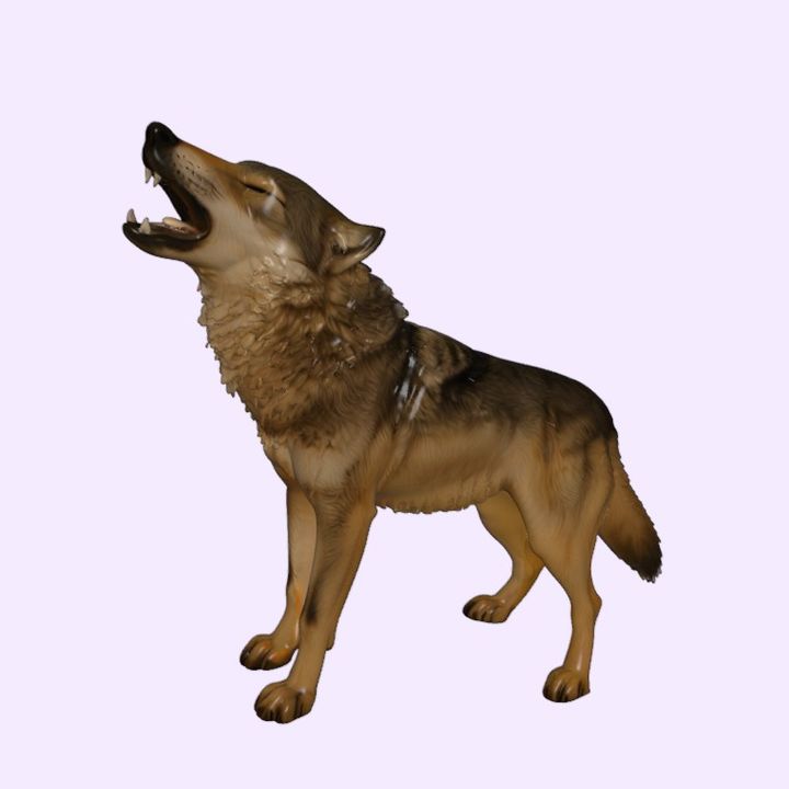 3D Printable Howling Wolf – Realistic 3D Figurine by Fantasy Figures