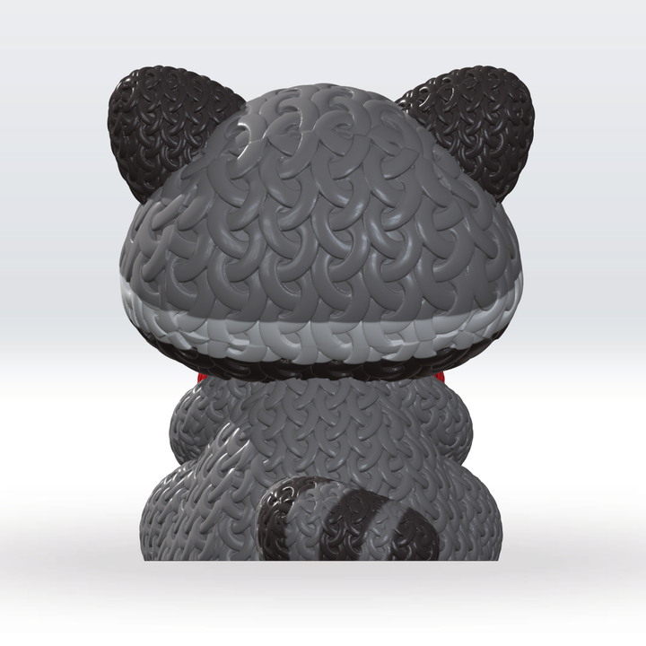 3D Printable Knitted Racoon Multicolor 3D Model STL file Cute Knitted ...