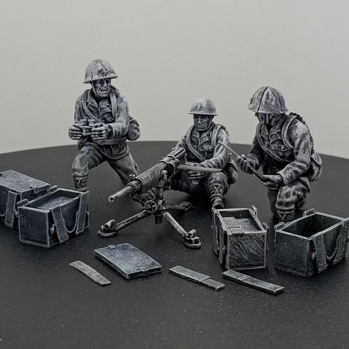 3D Printable 28 mm Japan SNLF MMG type 92 and crew by Studio Grozny