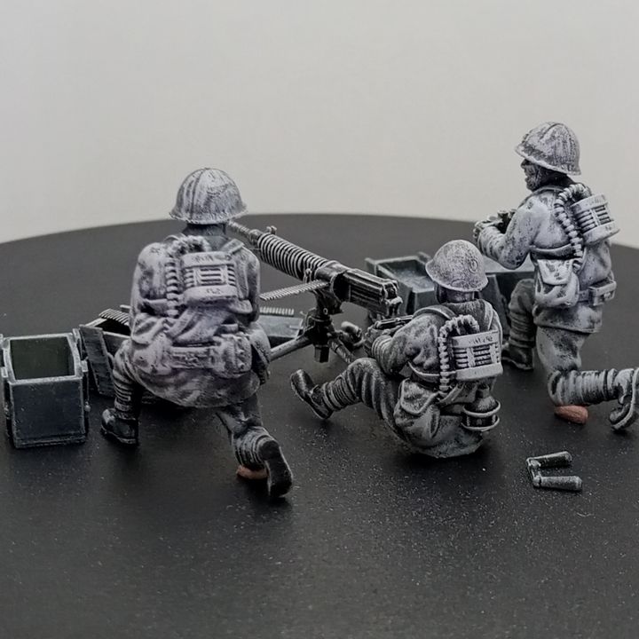 3D Printable 28 mm Japan SNLF MMG type 92 and crew by Studio Grozny