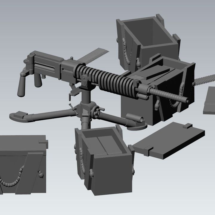 3D Printable 28 mm Japan SNLF MMG type 92 and crew by Studio Grozny