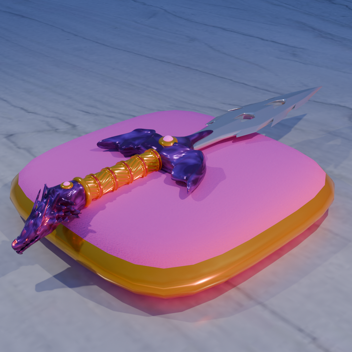 3D Printable Purple dragon dagger by oz tzemach