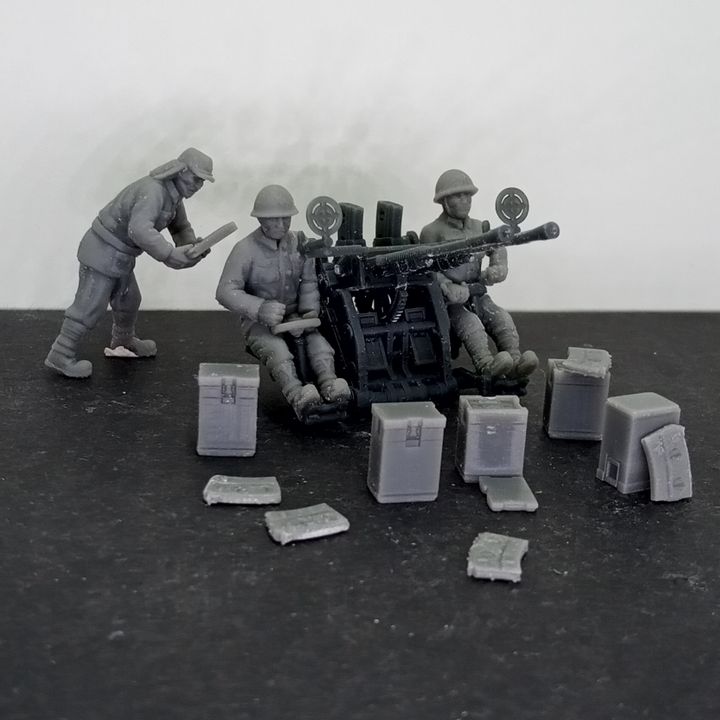 3D Printable 28 mm Japanese AA artillery crew by Studio Grozny