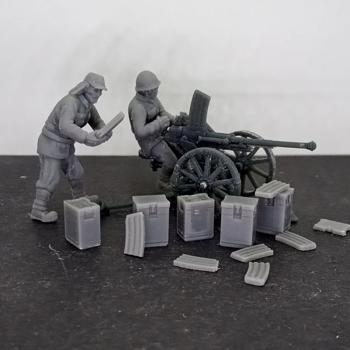 3D Printable 28 mm Japanese AA artillery crew by Studio Grozny
