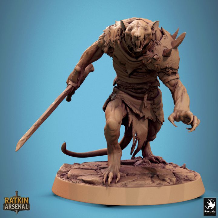 3D Printable Pack Ratfolk Soldier by Rescale Miniatures
