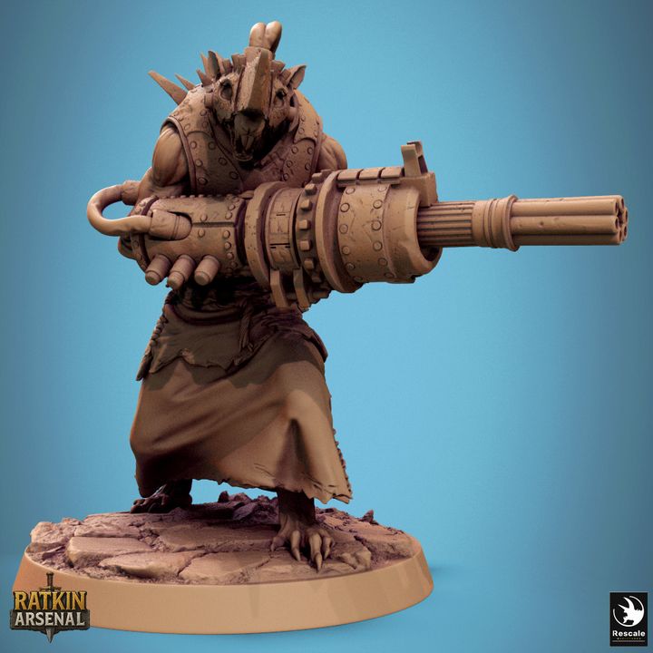 3D Printable Pack Ratfolk Elite Gun Soldier by Rescale Miniatures