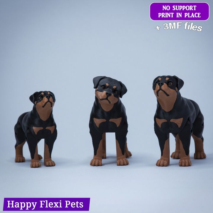 3D Printable Rottweiler the realistic flexi dog toy - collectible ...