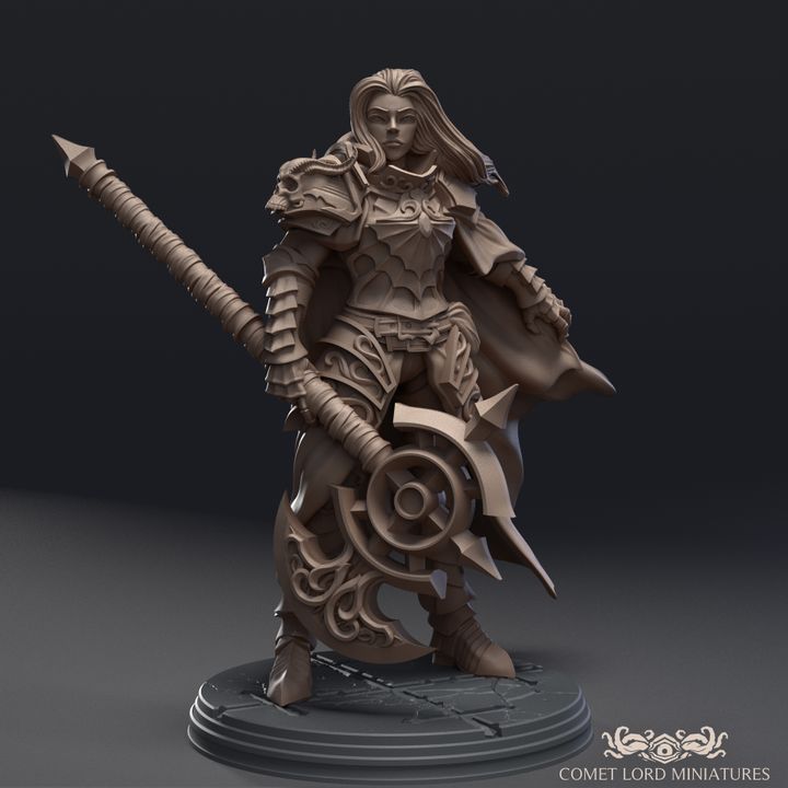 3D Printable Valeria, Dhampir Kinslayer by Comet Lord Miniatures