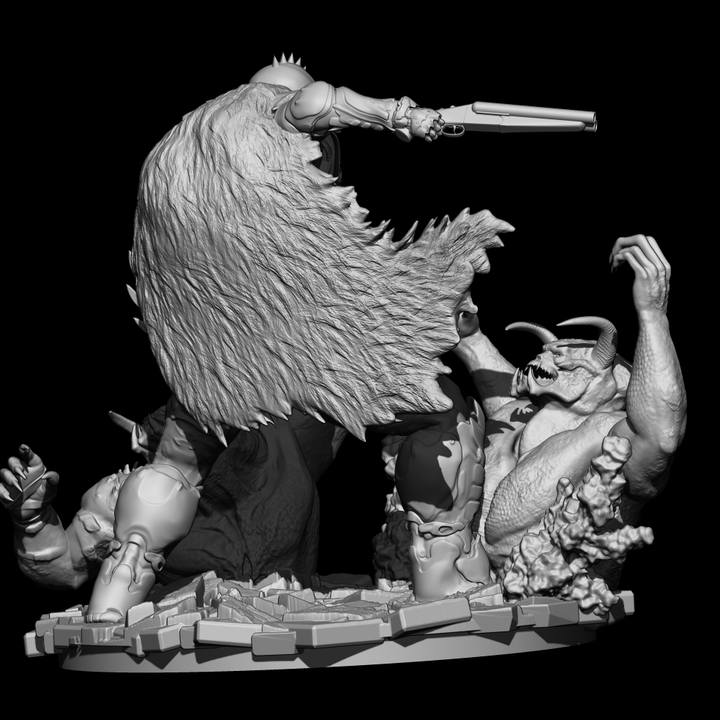 3D Printable DOOM THE DARK AGES – DOOMSLAYER ICONIC POSE – DEMON BATTLE ...