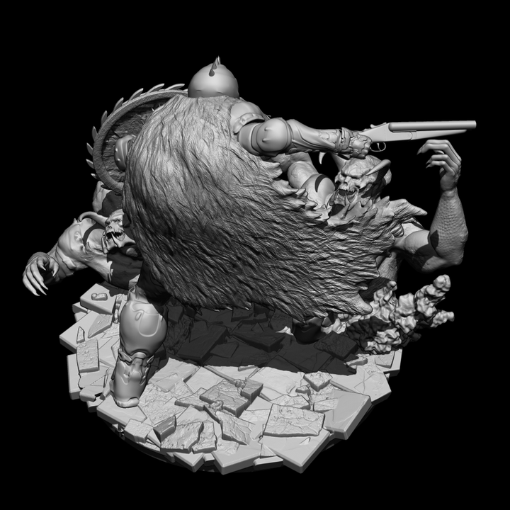 3D Printable DOOM THE DARK AGES – DOOMSLAYER ICONIC POSE – DEMON BATTLE ...