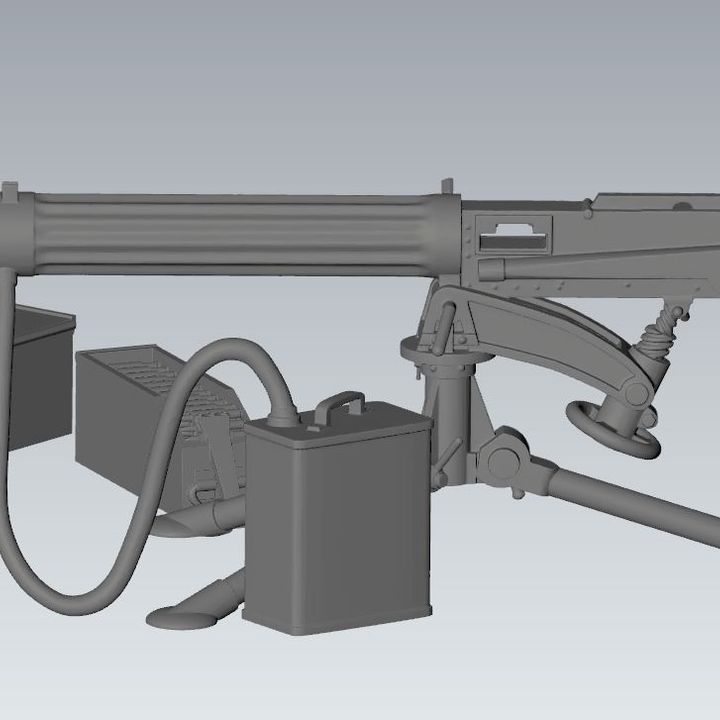 3D Printable 28 mm 8th army vickers 303 MMG and crew by Studio Grozny