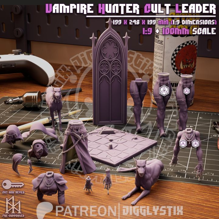 3D Printable Vampire Hunter Cult Leader by Jigglystix