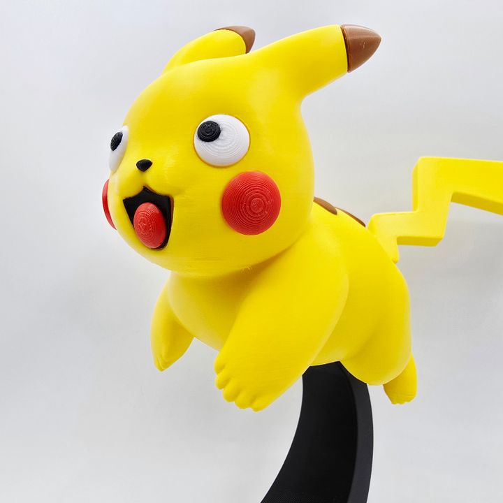 3D Printable Split Pikachu Running Display (No AMS Version) by Fillifuu
