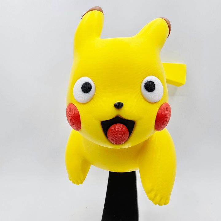 3D Printable Split Pikachu Running Display (No AMS Version) by Fillifuu