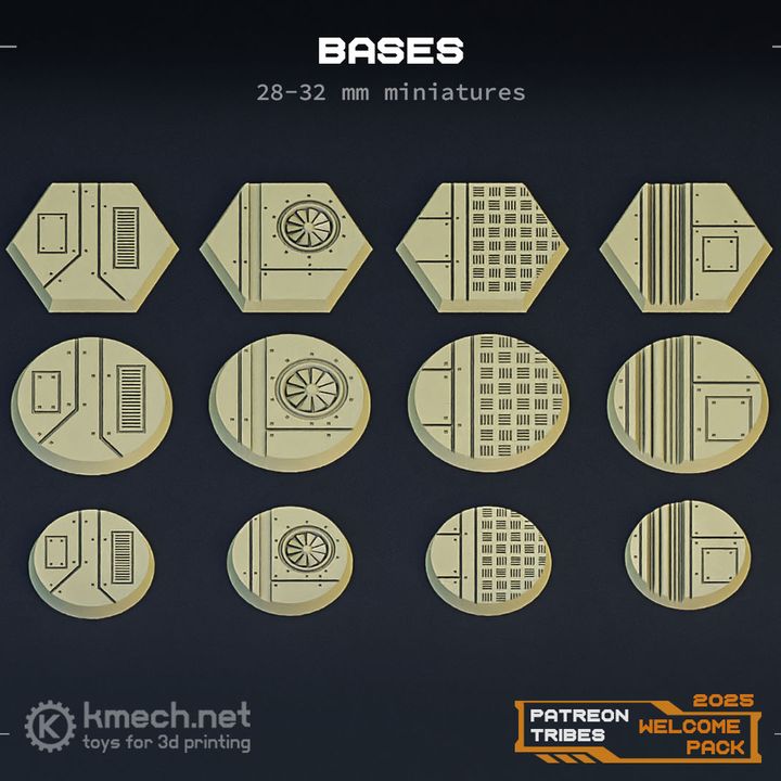 3D Printable BASES Pack by Kmech Mini